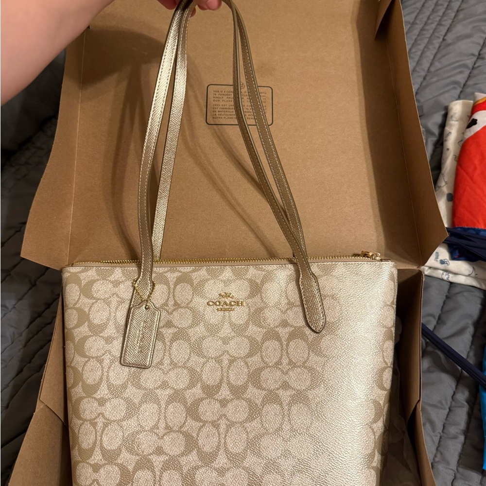 Coach Metallic Gold Shoulder Bag - Gem